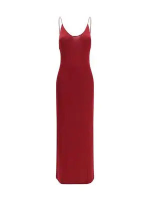 Saint Laurent Saint Laurent Women Backless Knit Dress With Cassandre Chain Multicolor