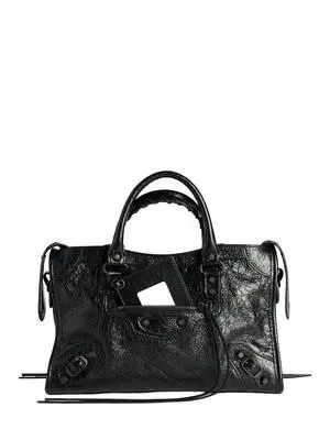 Balenciaga BALENCIAGA Le City Bag Small In Arena Leather Black