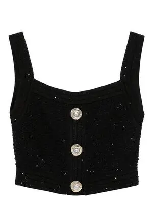Balmain Tweed Crop Top - Multicolor