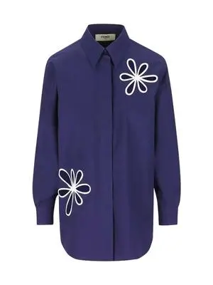 Fendi Camicia Popeline - Blue