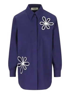 Fendi Poplin Shirt - Blue