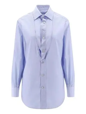 MAISON MARGIELA Folded Collar Poplin Shirt - Blue