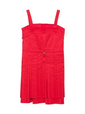 Fendi Pleated Mini Dress - Red