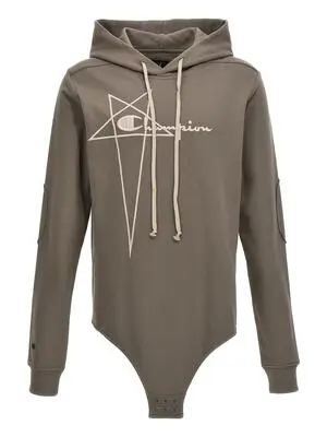 Rick Owens Champion X Hooded Bodysuit - Gray