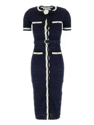 SELF-PORTRAIT Knit Dress - Blue