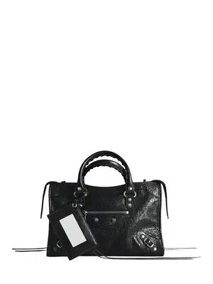 Balenciaga Le City Small Arena Lambskin Bag - Black