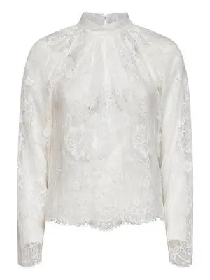 SELF-PORTRAIT Self Portrait Women White Lace Long-Sleeved Blouse