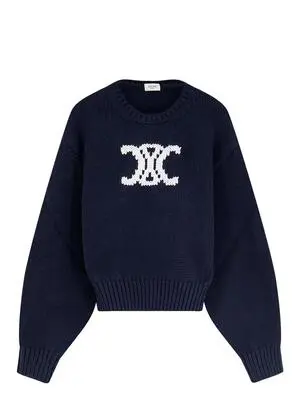 Celine Triomphe Cotton Blend Sweater - Multicolor