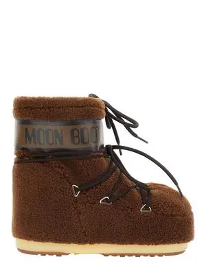 Moon Boot Icon Low' Snow Boots With Maxi Logo Print On The Side In Fleece For - Brown