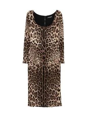Dolce & Gabbana Leopard Print Dress - Brown