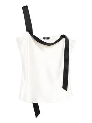 TOM FORD Silk Asymmetric Strap Tank Top - White