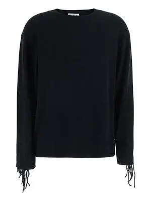 P.a.r.o.s.h Cashmere Sweater With Fringe - Black