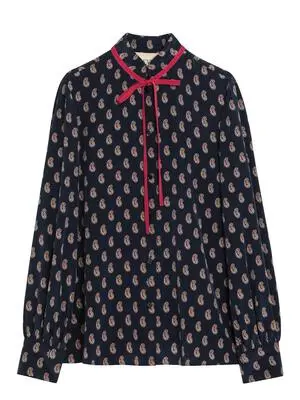 Valentino Garavani Silk Shirt With Paisley Print - Blue