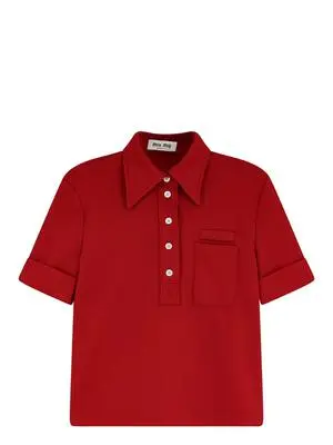 Miu Miu Miu Miu Women Polo Shirt With Lettering Logo Patch Multicolor