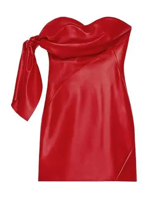 Givenchy Leather Bustier Dress With Bow Detail - Multicolor
