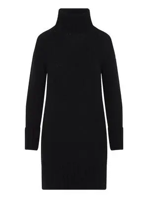 Moncler Alpaca Blend Turtleneck Knit Dress - Black