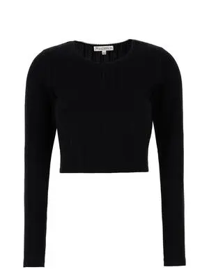 JW Anderson Ribbed Cropped Long Sleeve Top - Multicolor