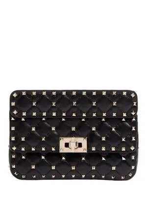 Valentino Garavani Rockstud Spike Leather Shoulder Bag With Iconic All-over Studs - Multicolor