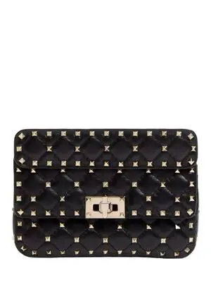 Valentino Garavani VALENTINO GARAVANI Rockstud Spike Leather Shoulder Bag Multicolor