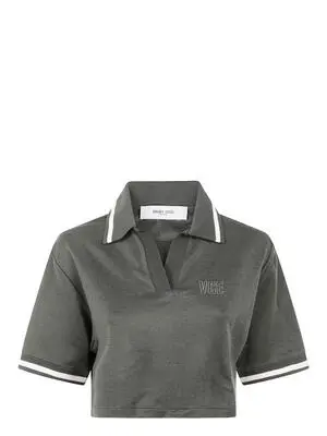 GOLDEN GOOSE Cotton Cropped Polo Shirt - Multicolor