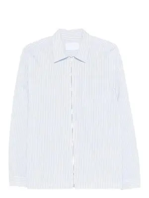 Prada Striped Shirt With Full Zip - White