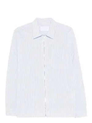 Prada Striped Shirt With Full Zip - White