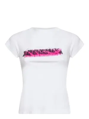Balenciaga Messy Spray Cropped T-shirt - Multicolor