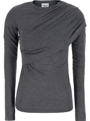 Isabel Marant Étoile Draped Viscose Top - Gray