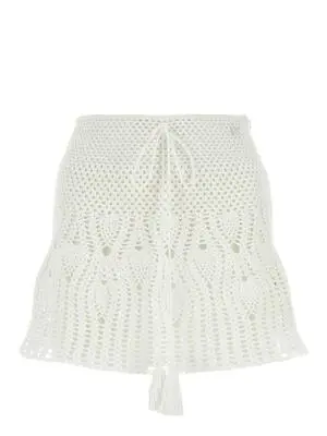 Loewe Crochet Mini Skirt - White