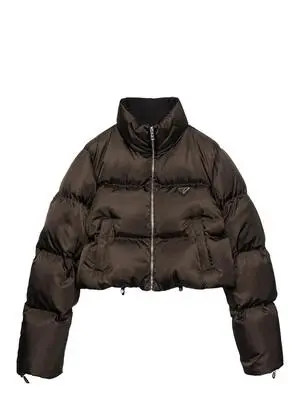 Prada Cropped Down Jacket - Brown