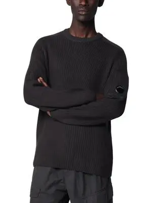 C.P. COMPANY Cotton-blend Ribbed Sweater - Blue