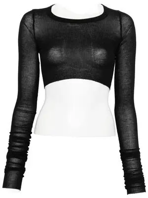 Rick Owens RICK OWENS Ribbed Knit Cropped Top Multicolor