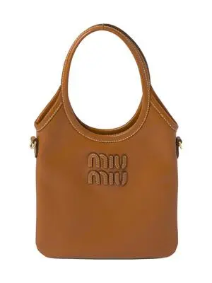 Miu Miu Ivy Mini Leather Handbag - Brown