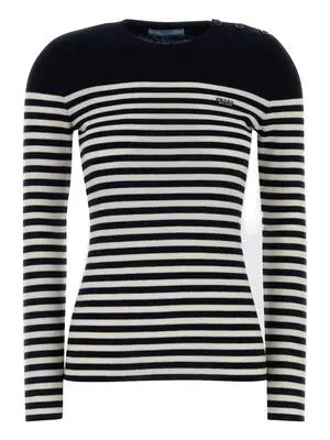Prada Prada Women Bicolor Striped Virgin Wool Sweater Prada Blue