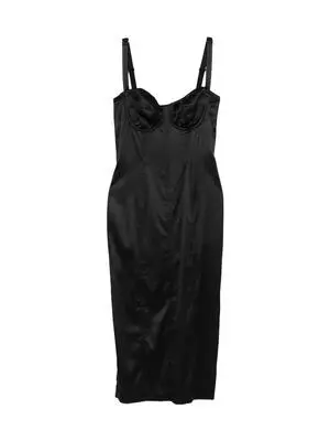 Dolce & Gabbana Silk Cupped Cocktail Dress - Black