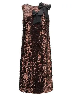 GANNI Sequined Midi Dress - Brown
