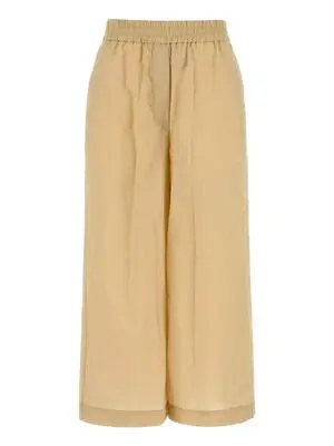 Loewe Cotton Blend Wide-leg Pant - Brown