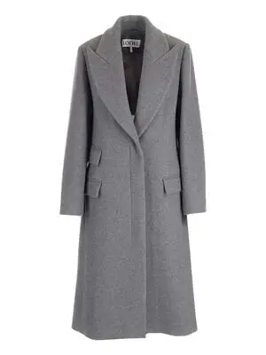 Loewe Wool And Cashmere Long Coat - Gray