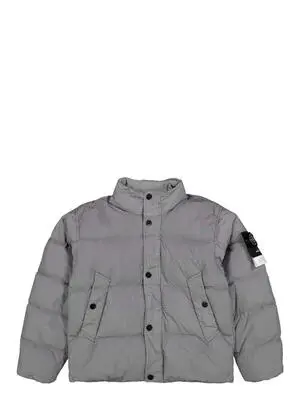 Stone Island Button-up Puffer Jacket - Gray