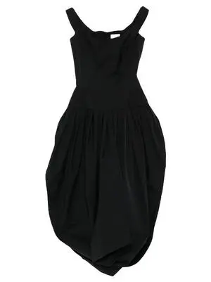 Magda Butrym Square Neck Sleeveless Gathered Midi Dress - Black