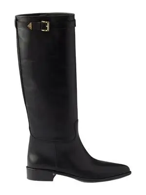 Prada Leather Stivali - Black