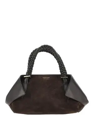 FERRAGAMO Leather Hand Bag With Logo - Brown