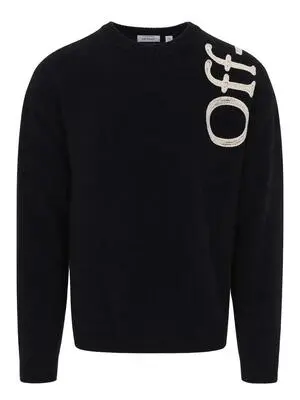 Off-White Vertical Bookish Knit Crewneck - Black