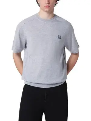 Maison Kitsuné Fox Head Wool Sweater - Gray