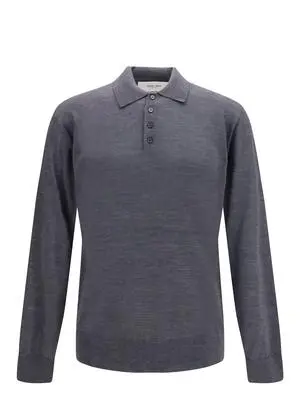 GOLDEN GOOSE Virgin Wool Polo Shirt - Gray