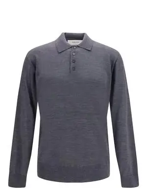 GOLDEN GOOSE Virgin Wool Polo Shirt - Gray