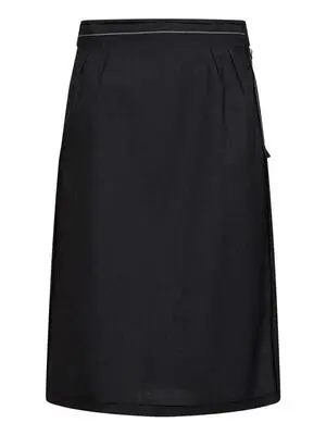 MAISON MARGIELA Charcoal Wool Reversed Midi Skirt - Multicolor