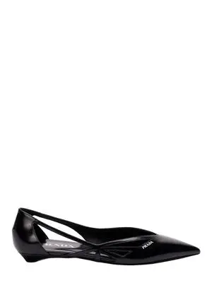 PRADA PRADA Brushed Leather Ballerinas