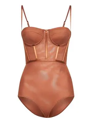 Zimmermann Stretch Mesh Corset Bodysuit - Multicolor