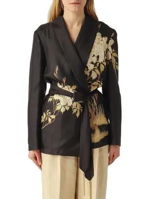 Max Mara Silk Twill Blazer - Black